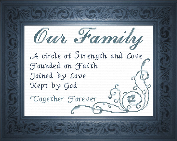 Our Family - Poem - Cross Stitch 8 x 10"