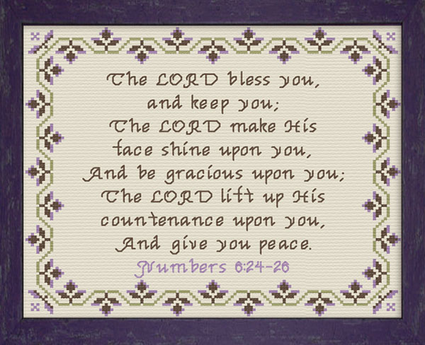 Give You Peace Numbers 6:24-26 Cross Stitch Design Custom Designs ...