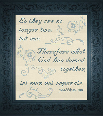 No Longer Two But One - Matthew 19:6 Perfect Wedding or Anniversary Gift